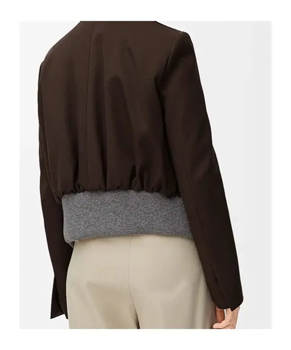 Loewe Single-breasted Cropped Jacket With Elasticated Back Hem