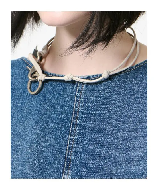 Our Legacy Knotted Leather Cord Necklace - Yellow
