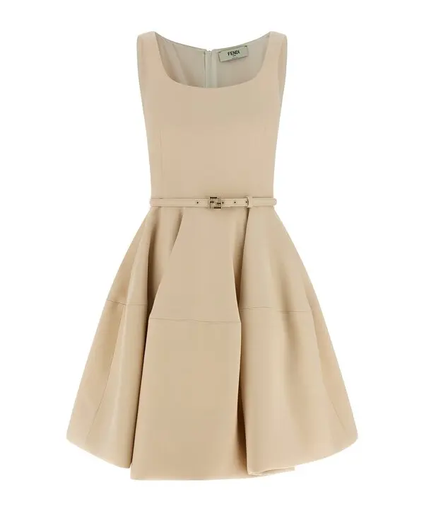 Fendi Belted Waist Sleeveless Mini Dress