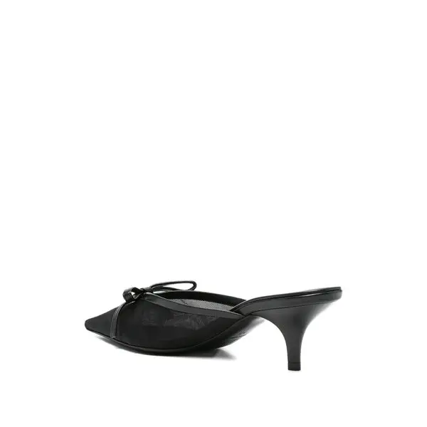 Miu Miu Pointed-toe Bow Detailed High-heeled Mules - Black