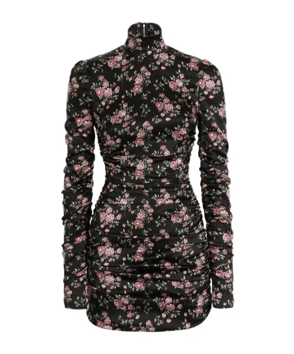 Dolce & Gabbana Ruched Floral Mini Dress