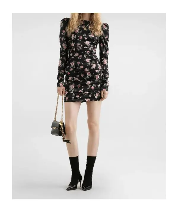 Dolce & Gabbana Ruched Floral Mini Dress