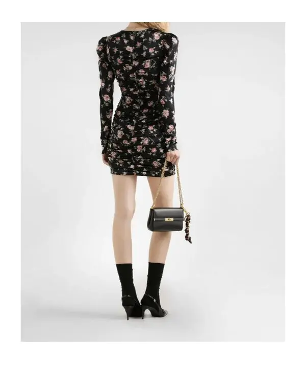 Dolce & Gabbana Ruched Floral Mini Dress