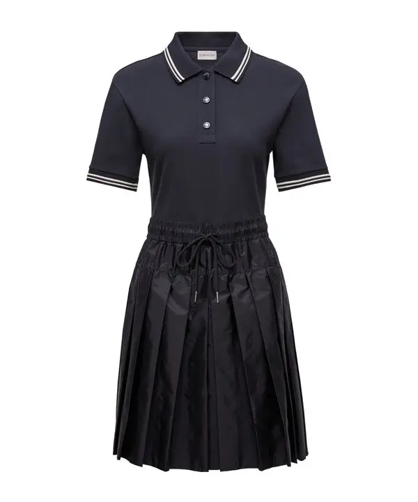 Moncler Paneled Short-sleeve Polo Dress