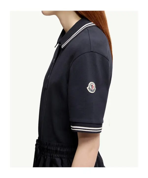 Moncler Paneled Short-sleeve Polo Dress
