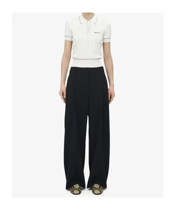 Alexander McQueen Logo Embroidered Knitted Polo Shirt