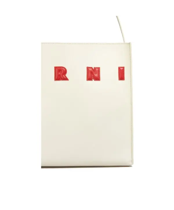 Marni Museo Logo Patch Shoulder Bag - White