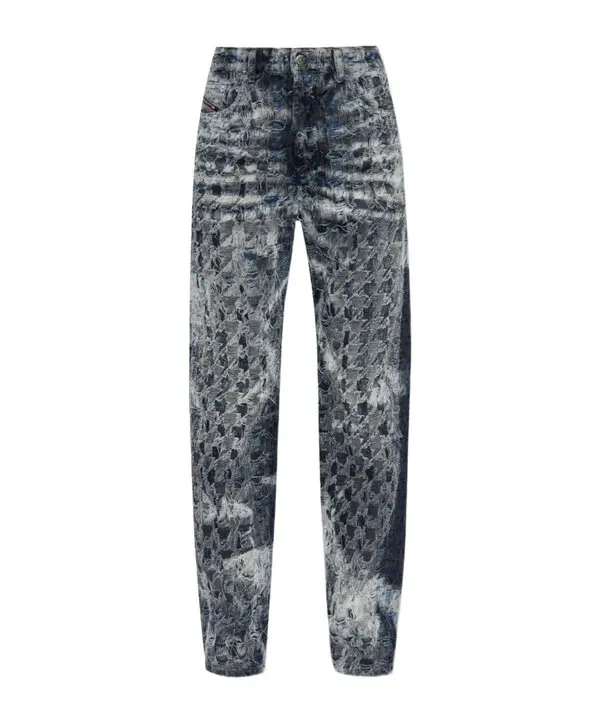 DIESEL® Frayed Effect Jeans - Gray