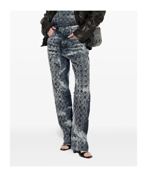 DIESEL® Frayed Effect Jeans - Gray