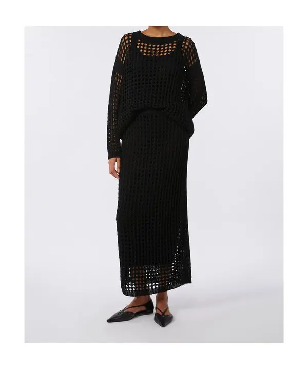 Max Mara Open-knit Cotton Skirt