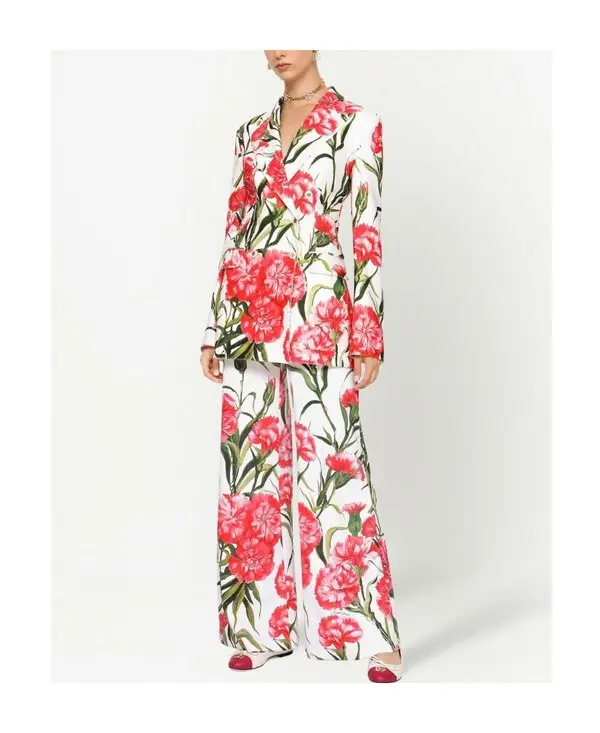 Dolce & Gabbana Carnation-printed Jersey Turlington Blazer - Multicolor