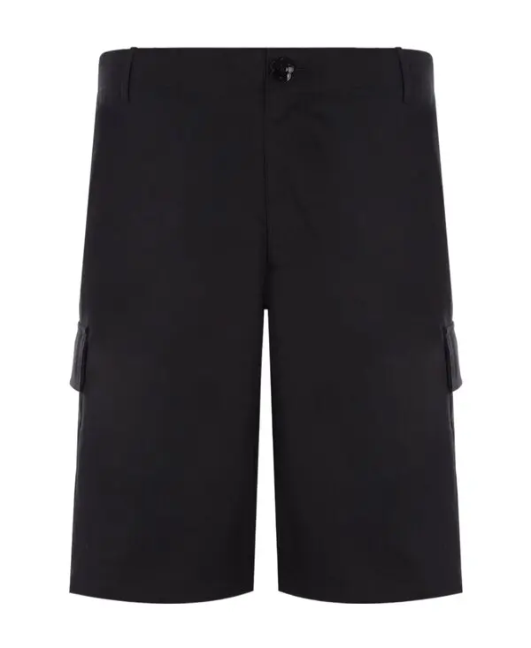Kenzo Logo Patch Knee-length Cargo Shorts - Black