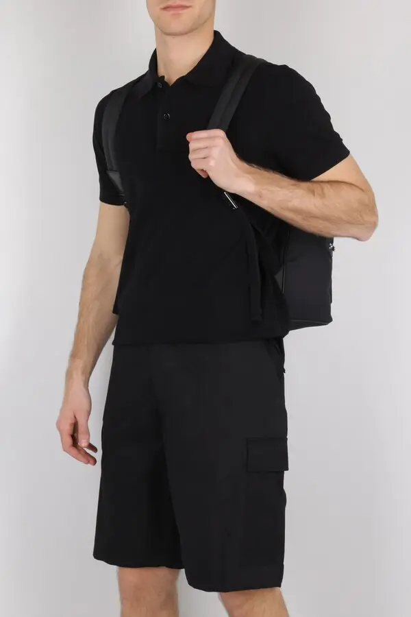 Kenzo Logo Patch Knee-length Cargo Shorts - Black