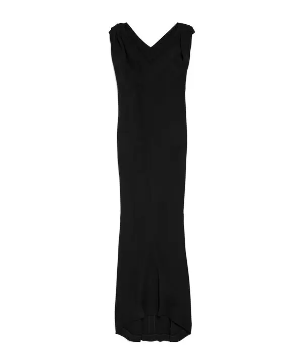 Balenciaga Long Sack Dress In Silk And Wool Crepe