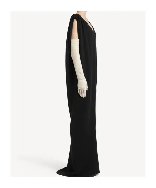Balenciaga Long Sack Dress In Silk And Wool Crepe