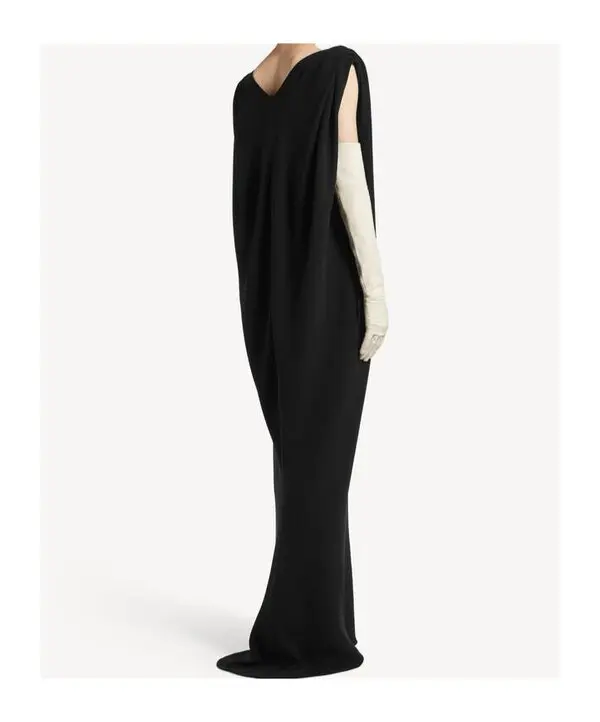 Balenciaga Long Sack Dress In Silk And Wool Crepe