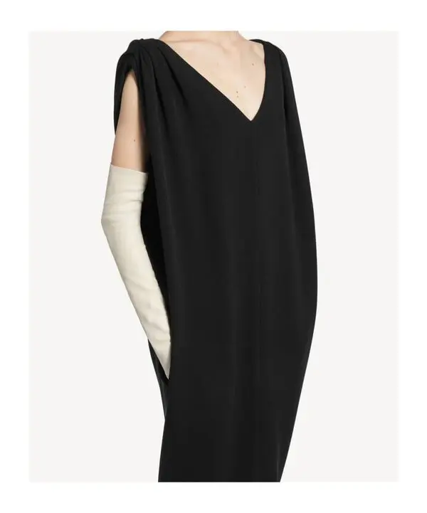 Balenciaga Long Sack Dress In Silk And Wool Crepe