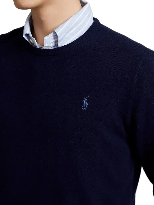 Polo Ralph Lauren Crew Neck Long Sleeve Sweater With Logo Detail - Black