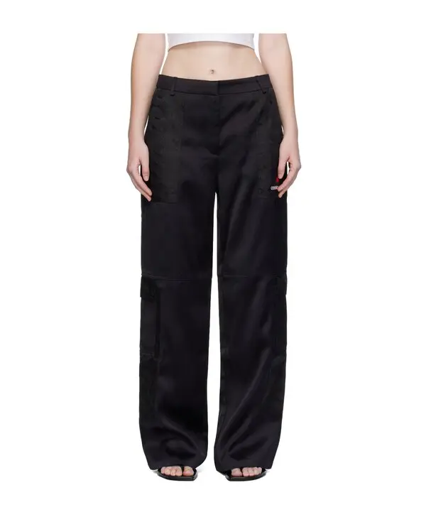 Casablanca Logo Embroidered Patch Casual Pants - Black