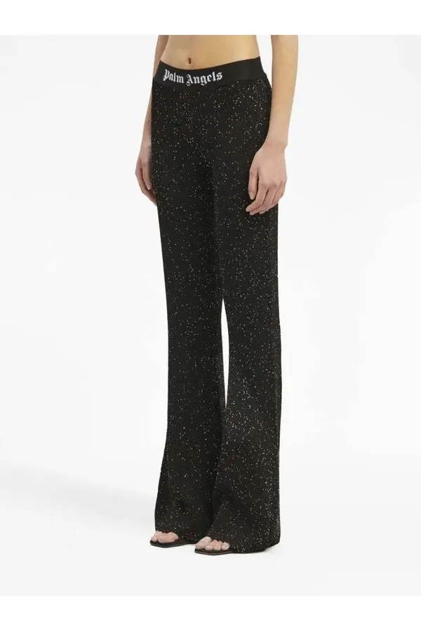 Palm Angels Embellished Flared Pants - Black