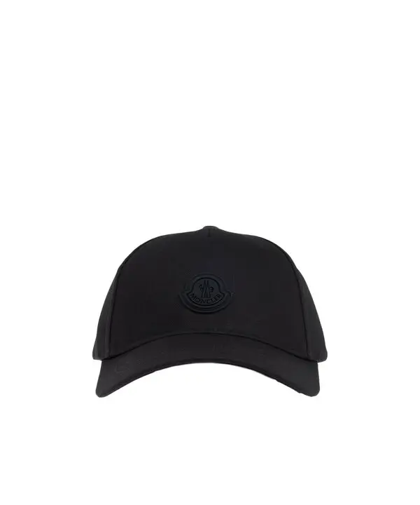Moncler Baseball Cap With Logo Patch - Black
