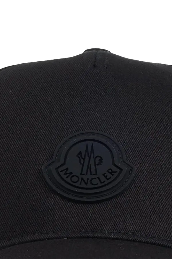 Moncler Baseball Cap With Logo Patch - Black