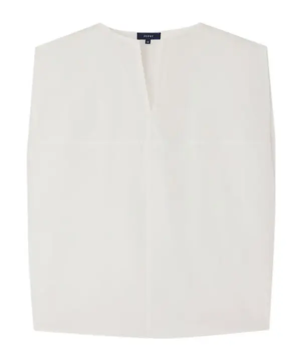 Soeur Sleeveless Pleated Vest - White