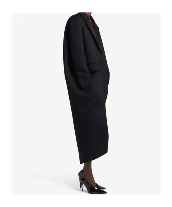 Balenciaga Single-breasted Long Coat - Black