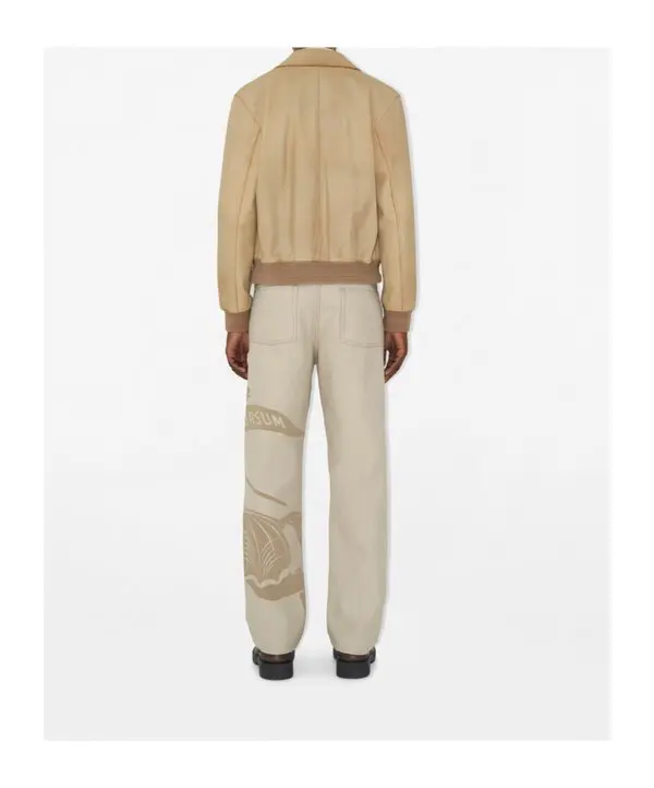 Burberry Equestrian Knight Design Jacquard Straight-leg Jeans