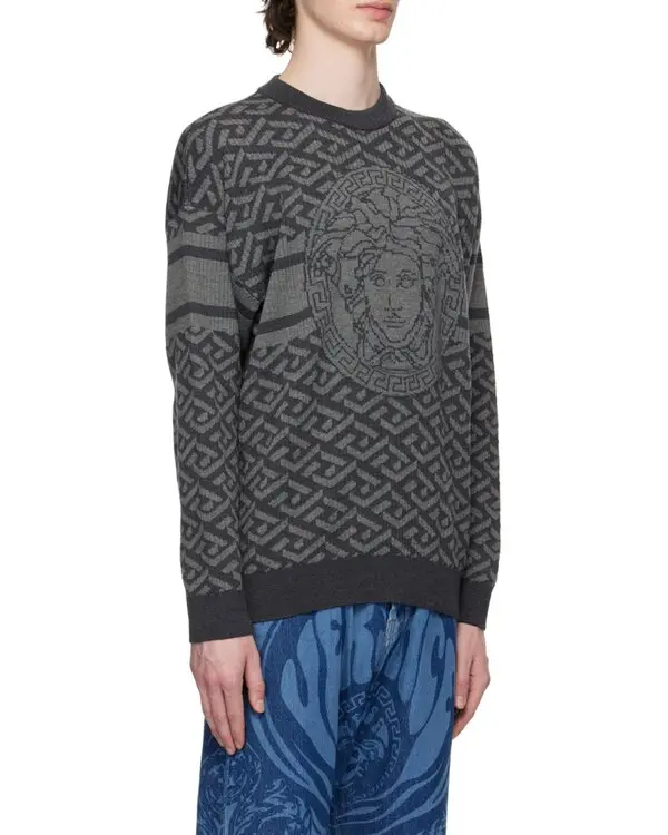 Versace La Greca Medusa Jacquard Wool Pullover