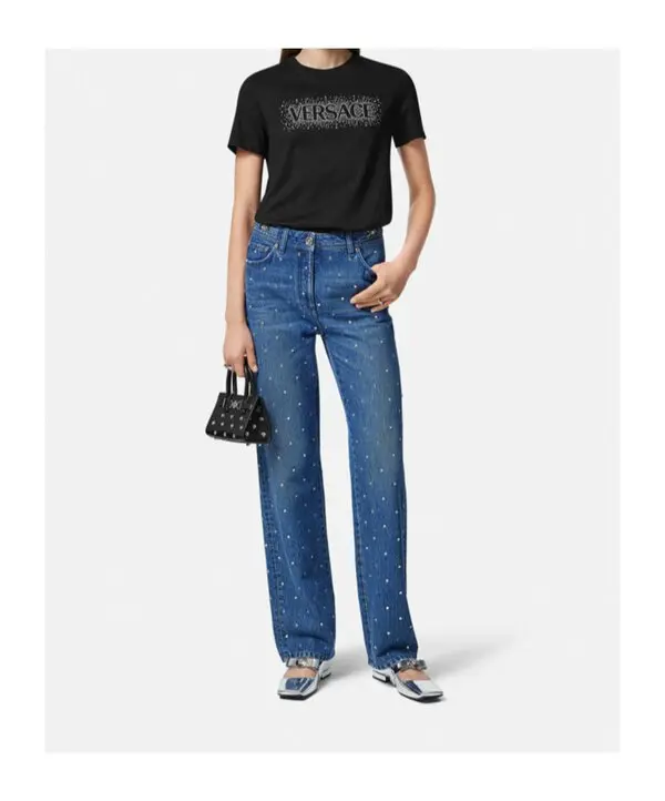 Versace Embellished Logo T-shirt