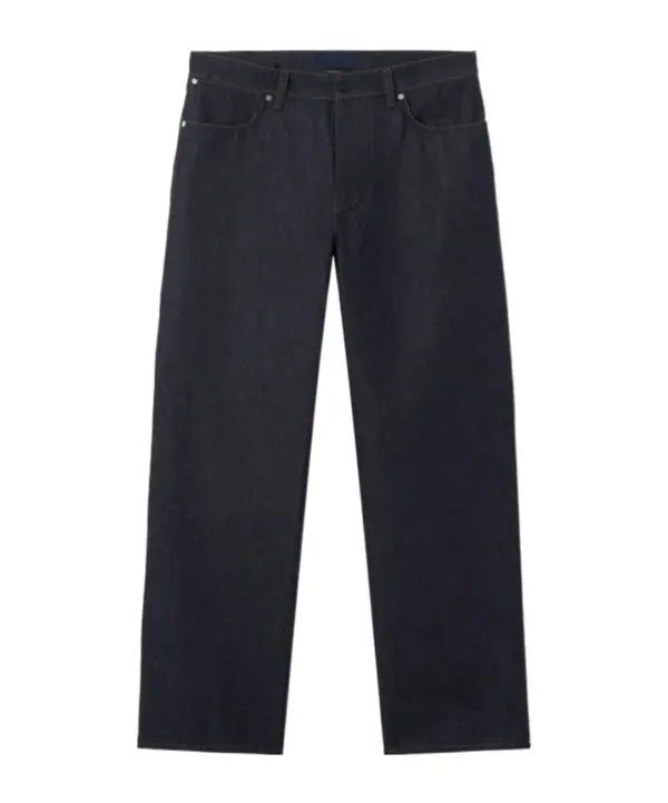 Stone Island Straight Leg Jeans With Logo Patch - Blue Raw