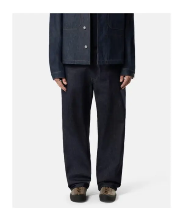 Stone Island Straight Leg Jeans With Logo Patch - Blue Raw
