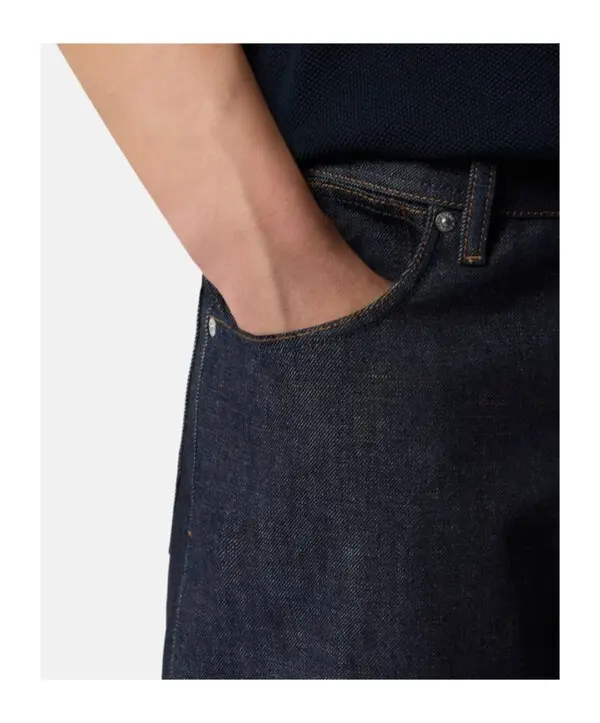 Stone Island Straight Leg Jeans With Logo Patch - Blue Raw