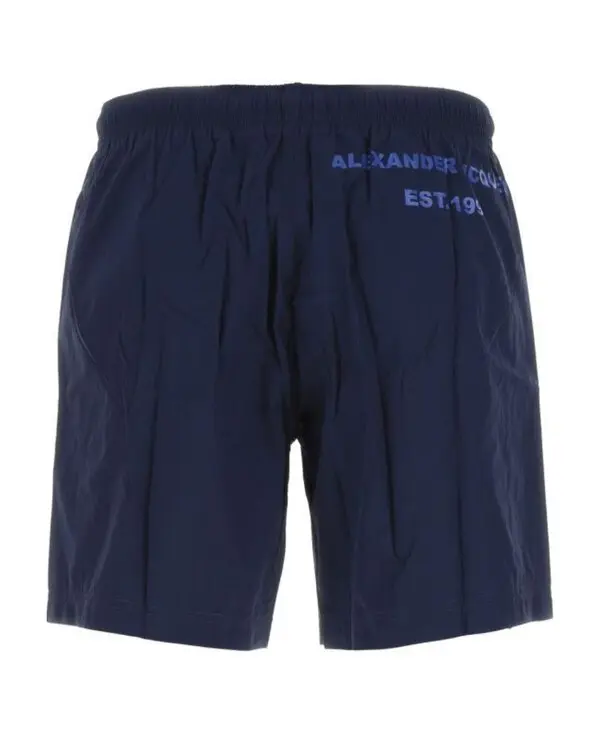 Alexander McQueen Graffiti Logo Swim Shorts - Blue
