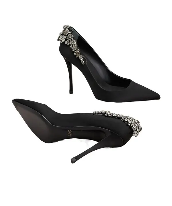 ROGER VIVIER Efflorescence Crystal Embellished Satin Pumps