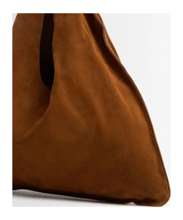 THE ROW Small Bindle Suede Top Handle Bag - Brown