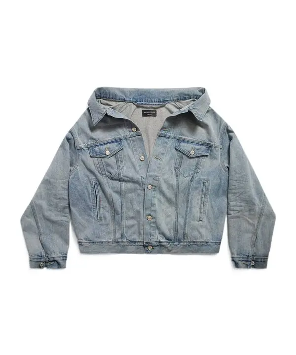 Balenciaga Collared Button-up Jacket - Blue