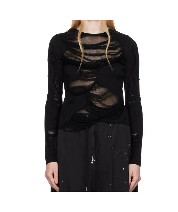 MAISON MARGIELA Distressed Crewneck Knit Jumper