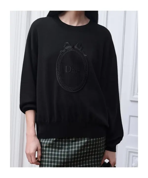 Dior Embroidered Médaillon Sweater - Black