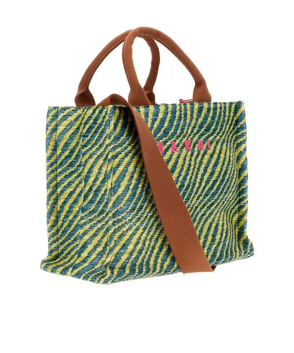 Marni Logo-embroidered Tote Bag - Multicolor