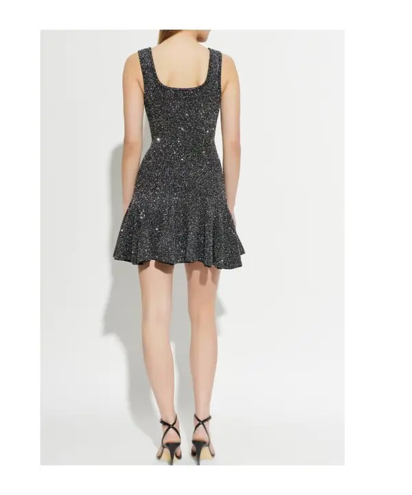 LoveShackFancy Sarajane Sequin Mini Dress - Black