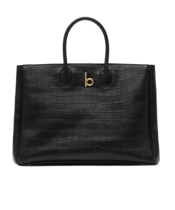Burberry Rocking Embossed Medium Tote Bag - Black