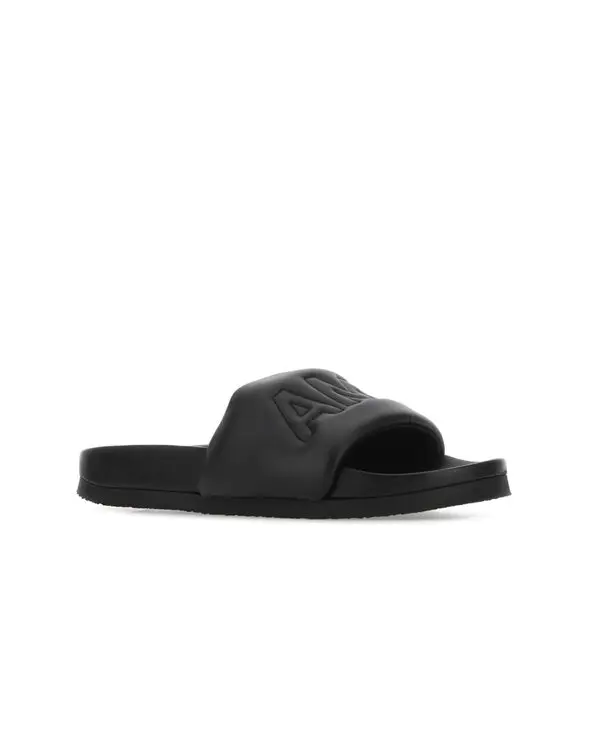 AMBUSH Logo Embossed Padded Slides - Black