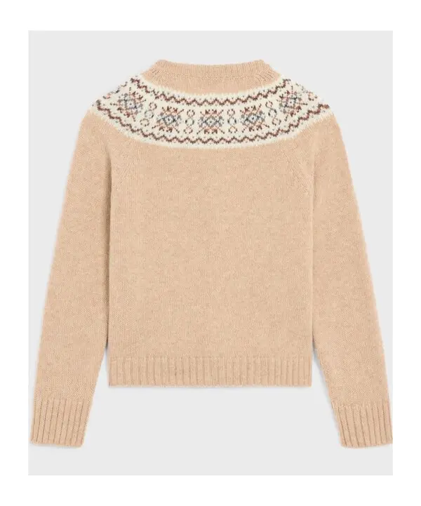 Celine Triomphe Fair Isle Wool Cardigan