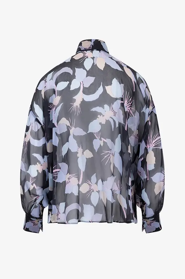 Chloé Long-sleeved Blouse With Graphic Print And Lace Neckline