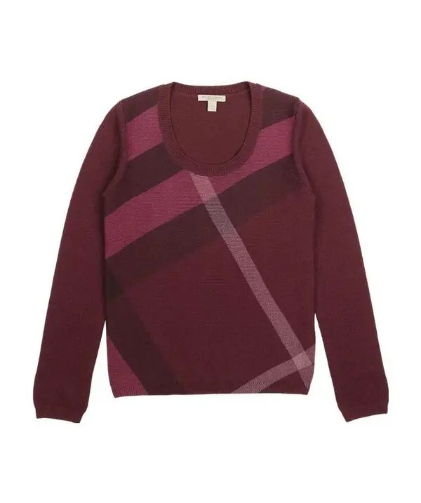 Burberry Round Neck Long-sleeved Pullover - Red
