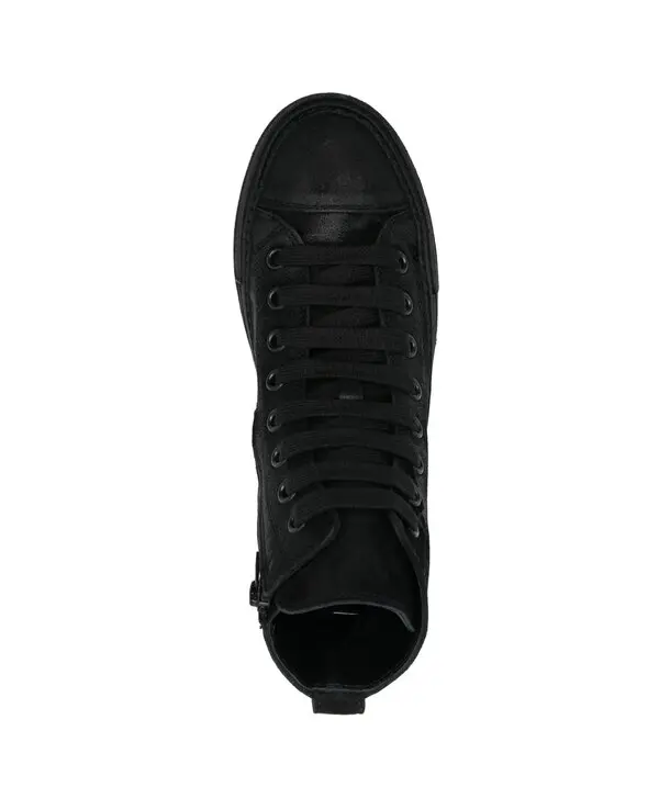 ANN DEMEULEMEESTER Coated-finish High Top Sneakers - Black