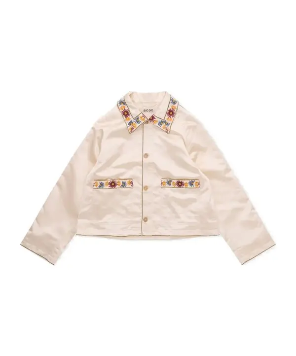 BODE Embroidered Floral Satin Jacket