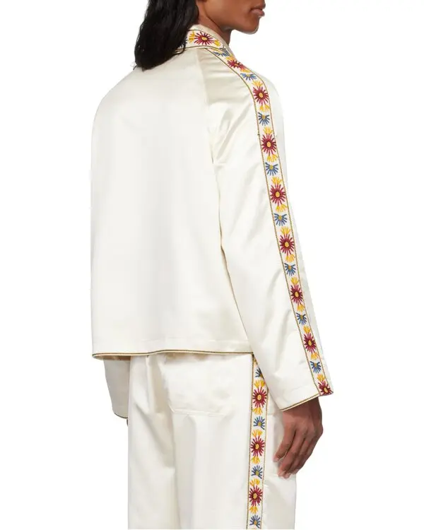 BODE Embroidered Floral Satin Jacket